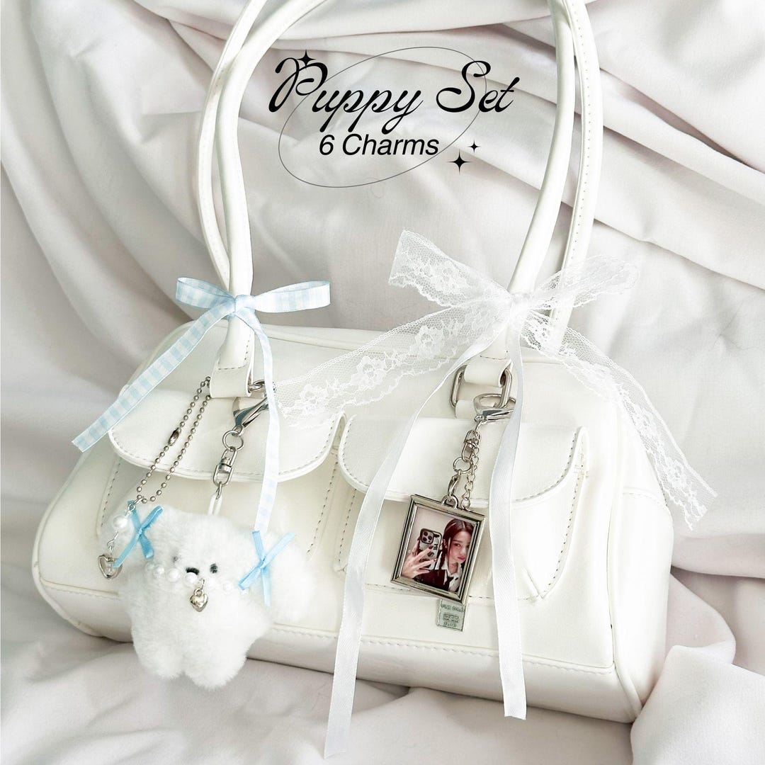 Keychain Set for Purses, Backpacks, Totes or Wallets | 6 Charms | Puppy ...