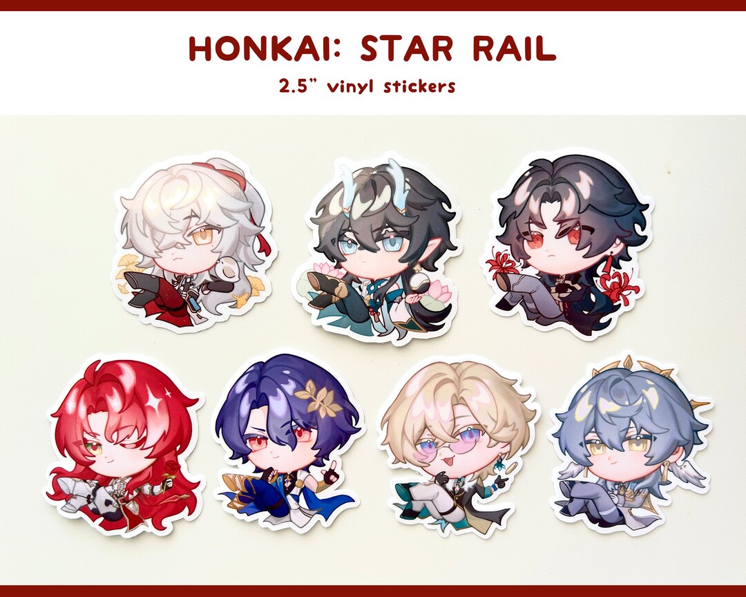 Honkai: Star Rail Stickers 2.5 Vinyl Jingyuan, Danheng, Blade, Dr Ratio ...