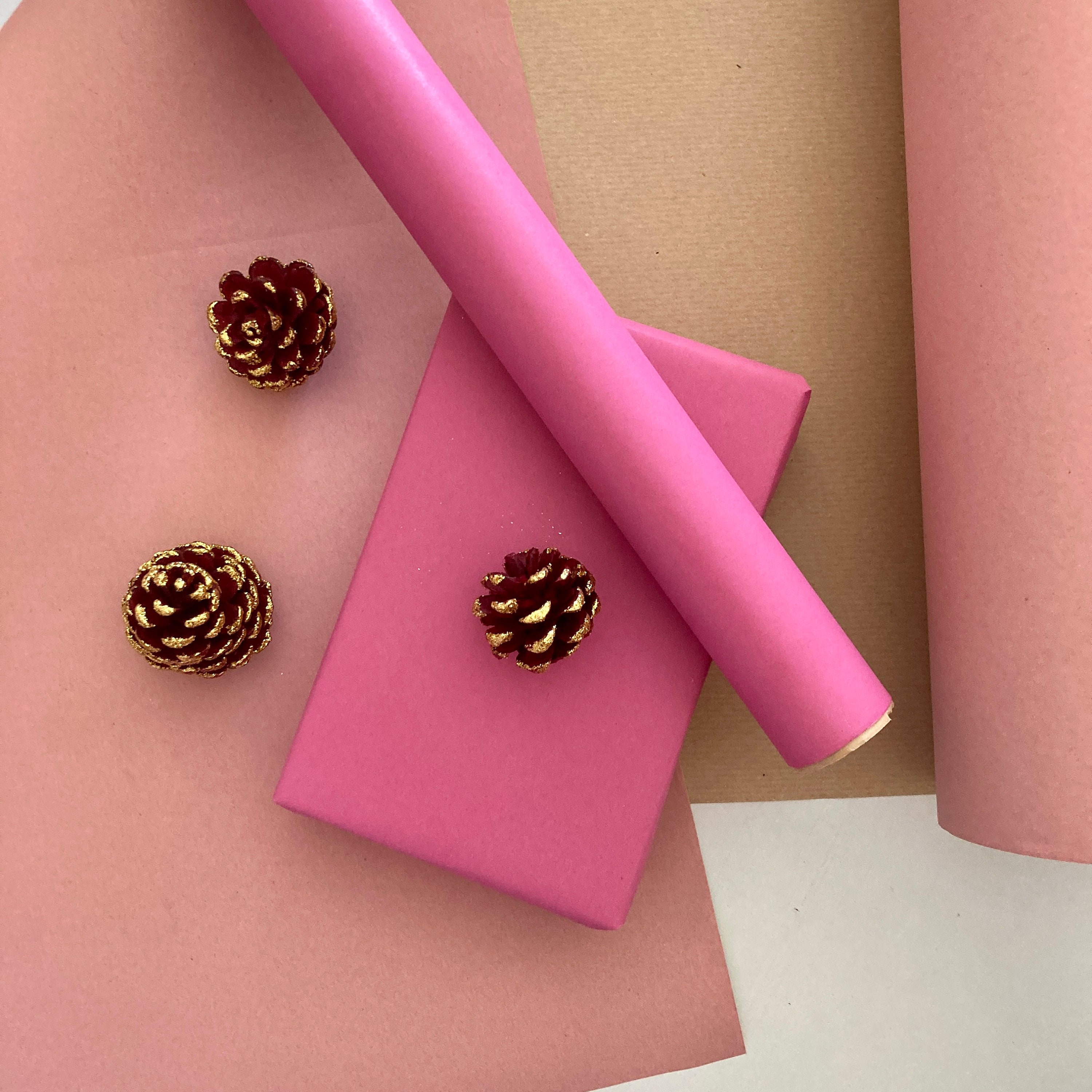Hot Pink Gift Wrapping Paper Eco Friendly Sustainable Kraft - Etsy