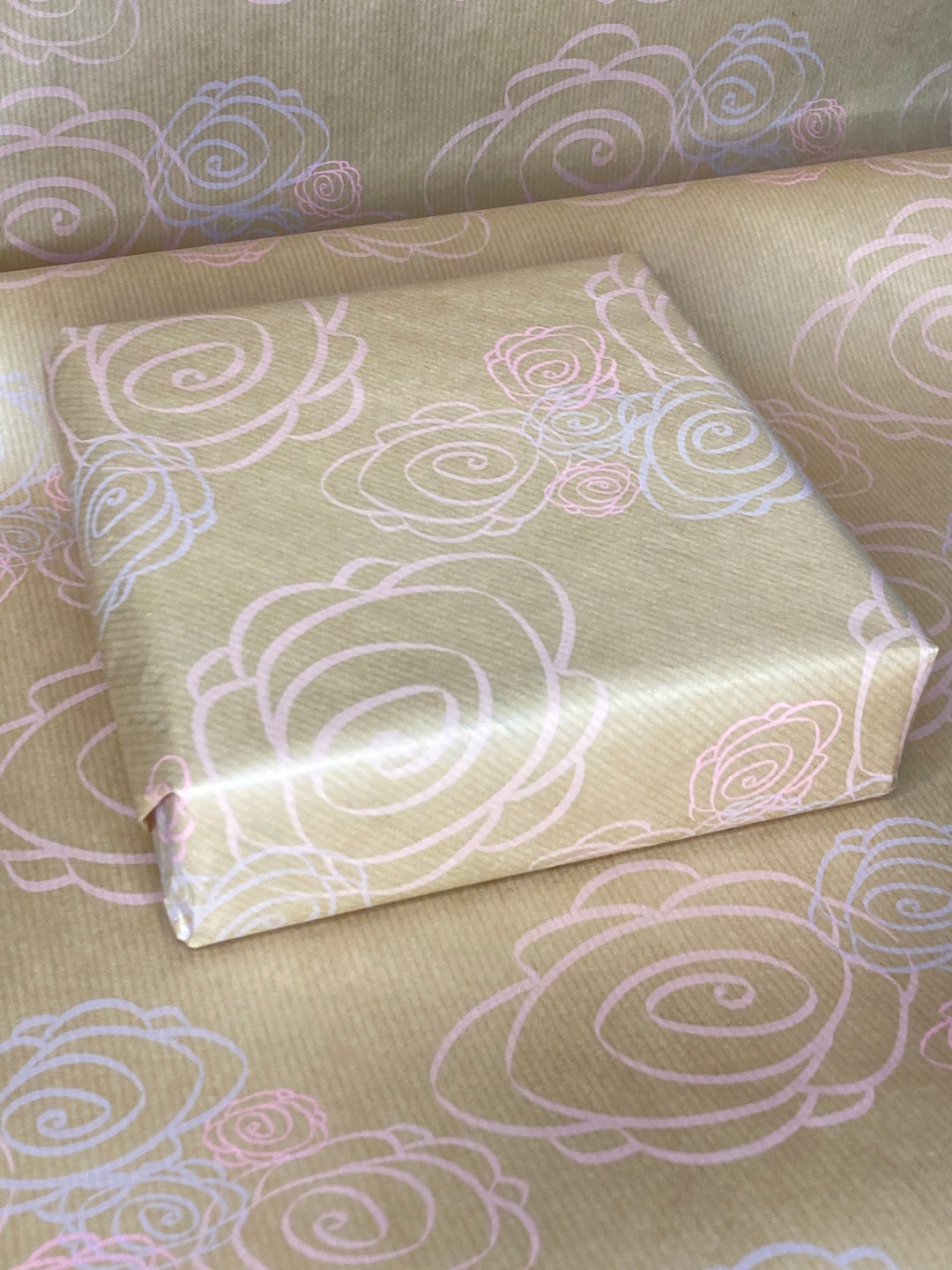 Abstract Rose Pink Kraft Wrapping Paper, Gift Wrapping Paper,eco ...