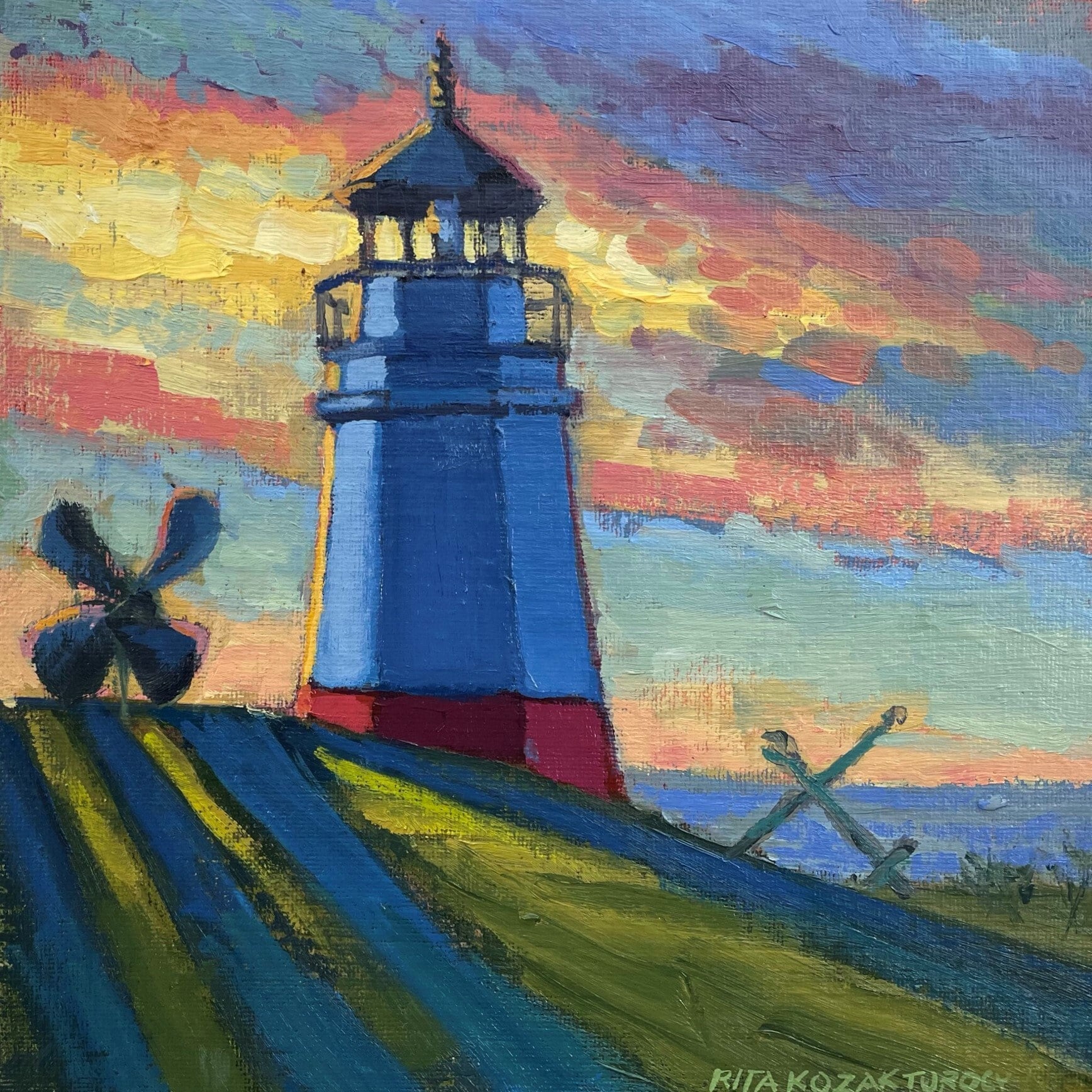 Vermillion Sunset - Oil Painting on Canvas Board - Etsy
