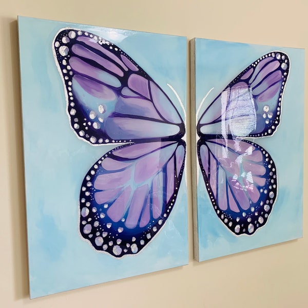 Butterfly 2 Piece Wall Art - Etsy