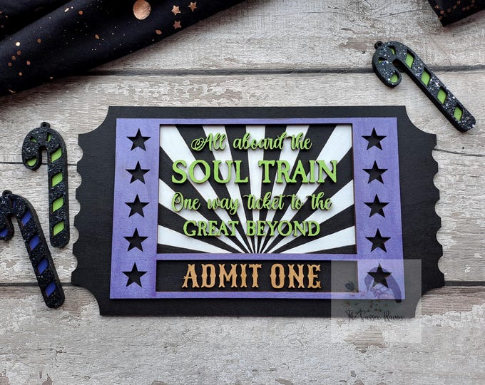 Beetlejuice Beetlejuice-inspired Ticket for the Soul Train Sign - Etsy