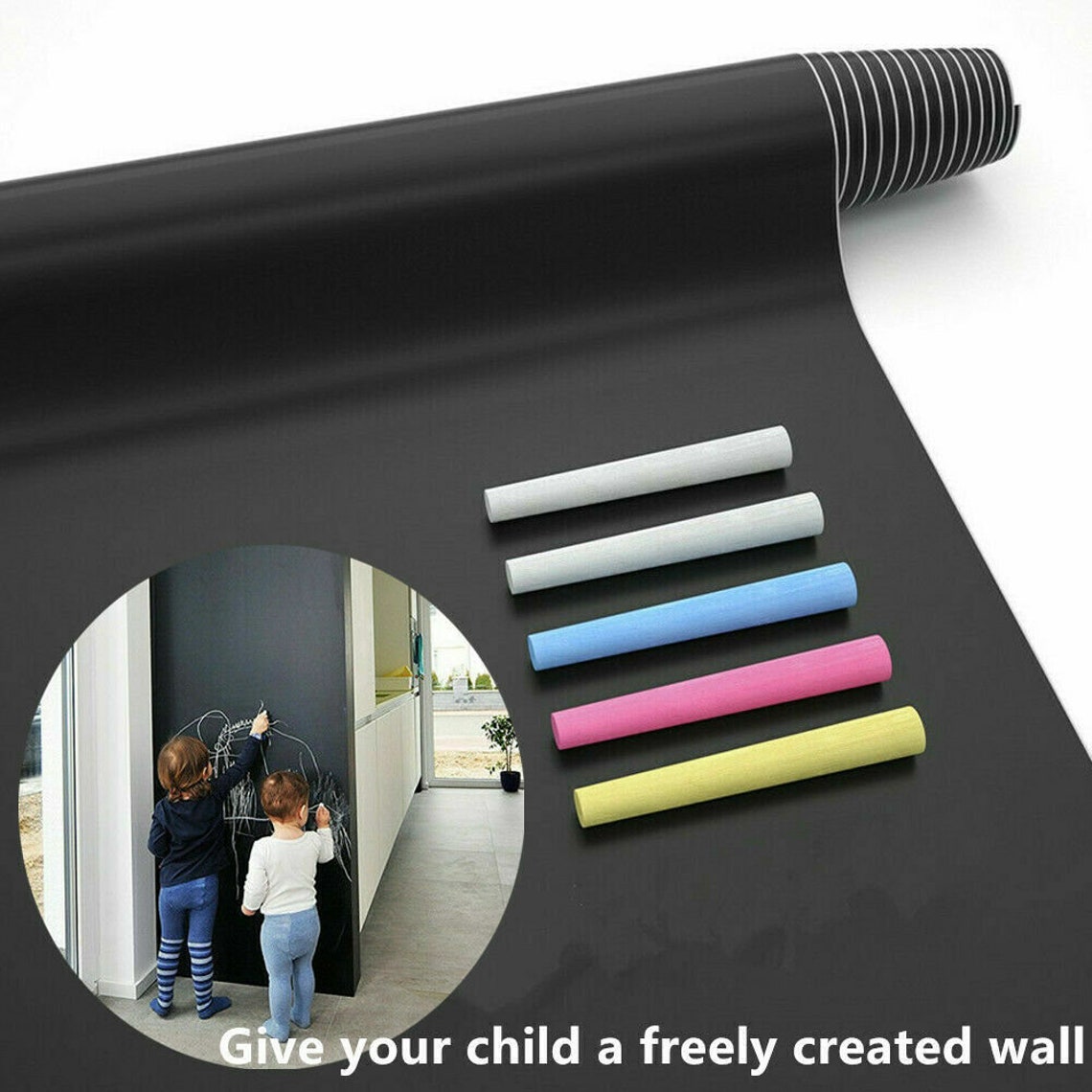 Blackboard Vinyl Black Chalkboard Dry Eraser Chalkboard Wall Sticker ...