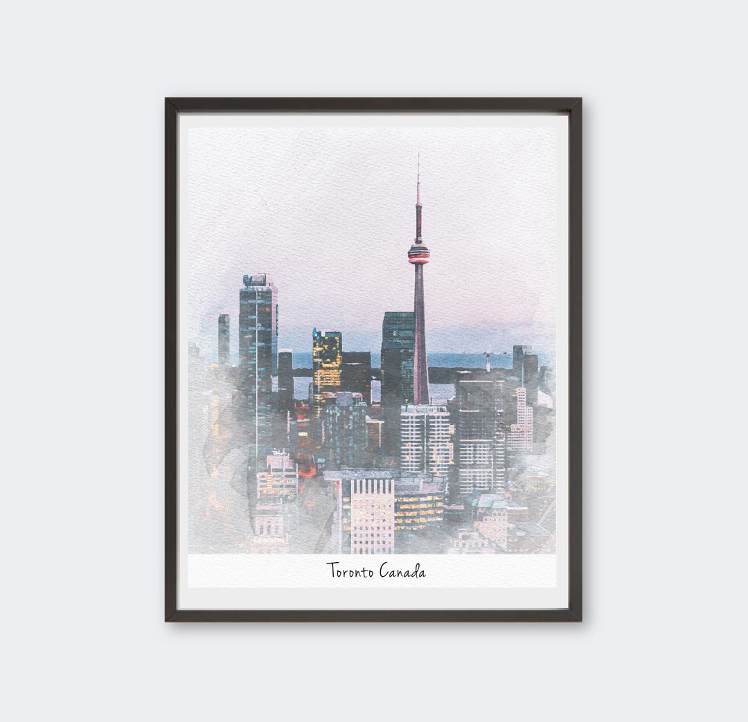 Toronto Watercolor Art Print | Toronto Wall Art | Toronto Skyline ...