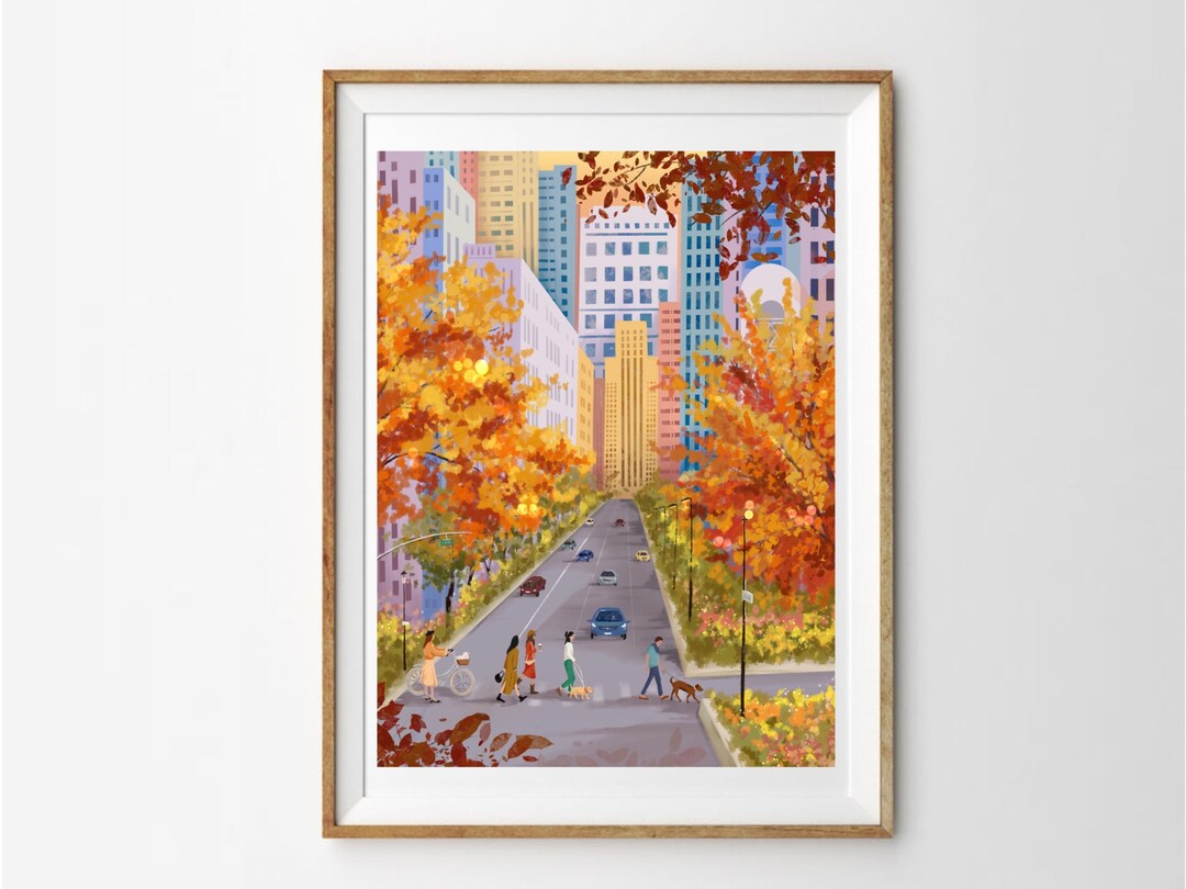 Autumn Art Print | Fall Wall Art | City Poster | Travel Poster - Etsy