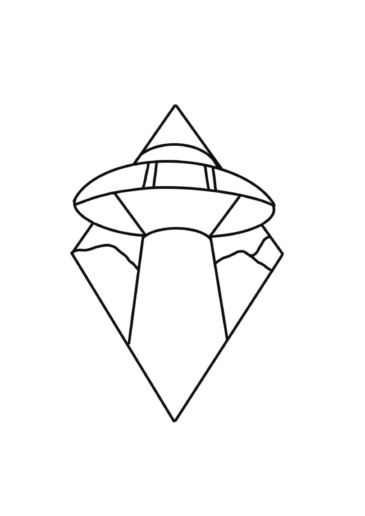 UFO Stained Glass Pattern - Etsy