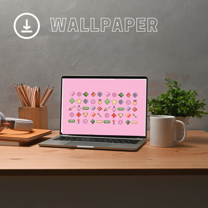 Retro Gaming Sprites Wallpaper Digital Download - Etsy