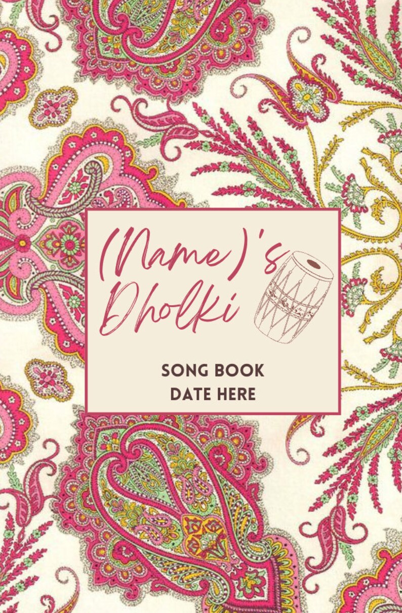 Custom Dholki Song Book - Etsy