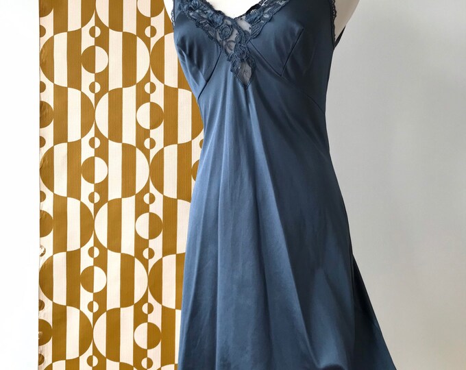Vintage Petrol Blue Mini Nightdress - Etsy
