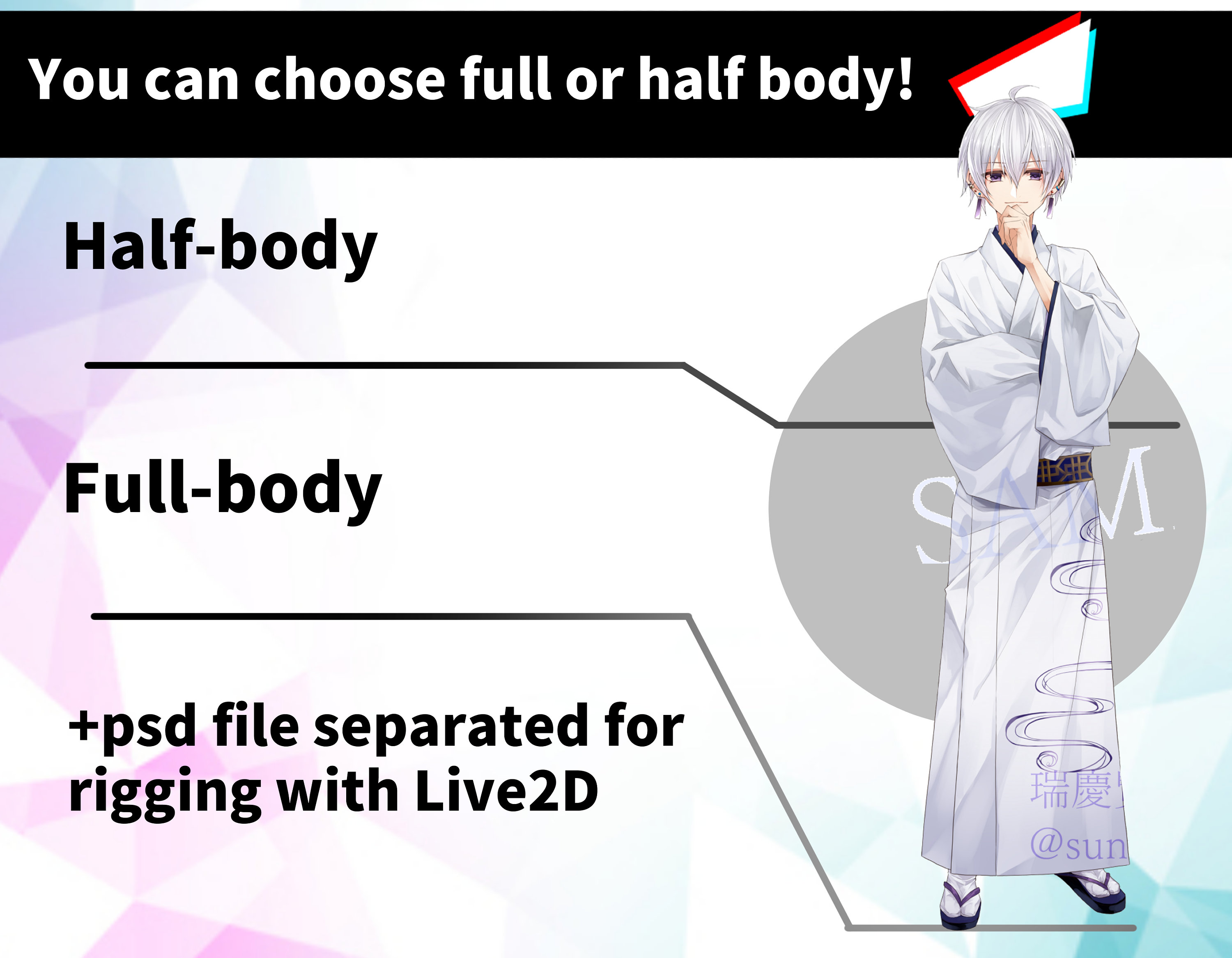 Custom 2D Vtuber Model rig, Psd, Pro Japanese Artist yuichi ,manga and ...