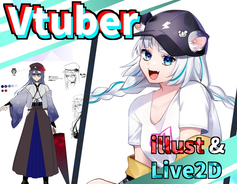 Custom 2D Vtuber Model rig Psd Pro Japanese Artist haru - Etsy