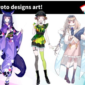 Custom 2D Vtuber Model rig Psd Pro Japanese Artist - Etsy