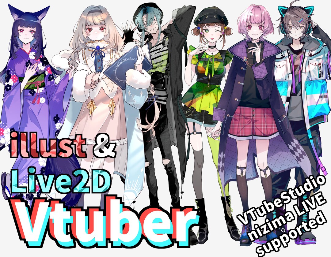 Custom 2D Vtuber Model rig, Psd, Pro Japanese Artist shitoro ,manga and ...