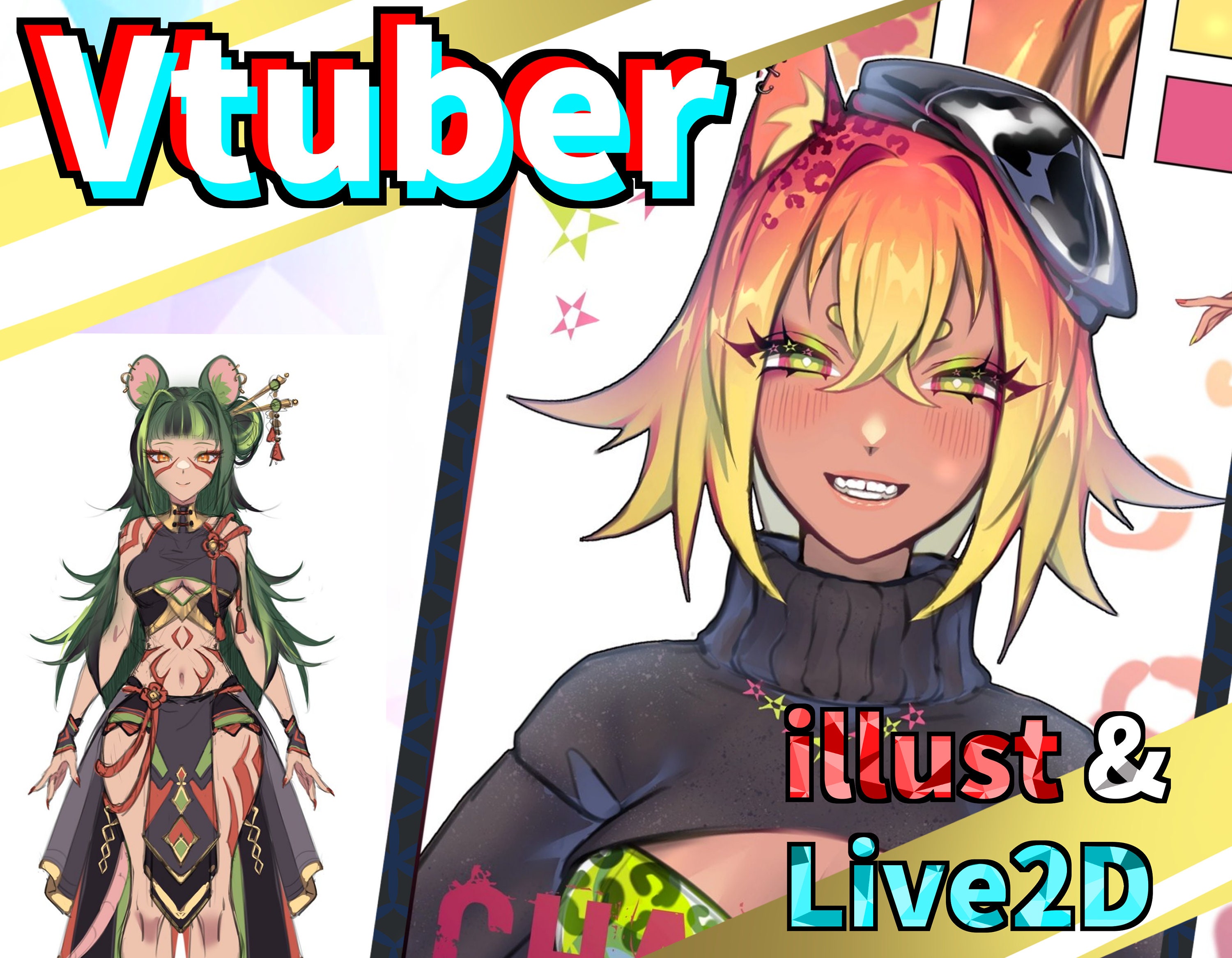 Custom 2D Vtuber Model rig psd Pro artist Tofuvii - Etsy Portugal