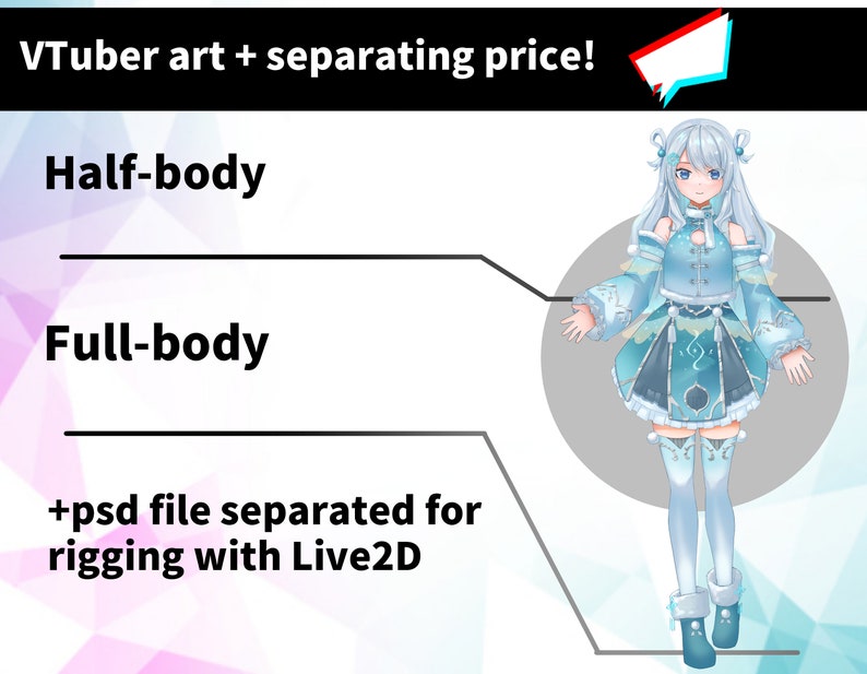 Modelo Vtuber 2D personalizado rig psd artista japonés - Etsy México