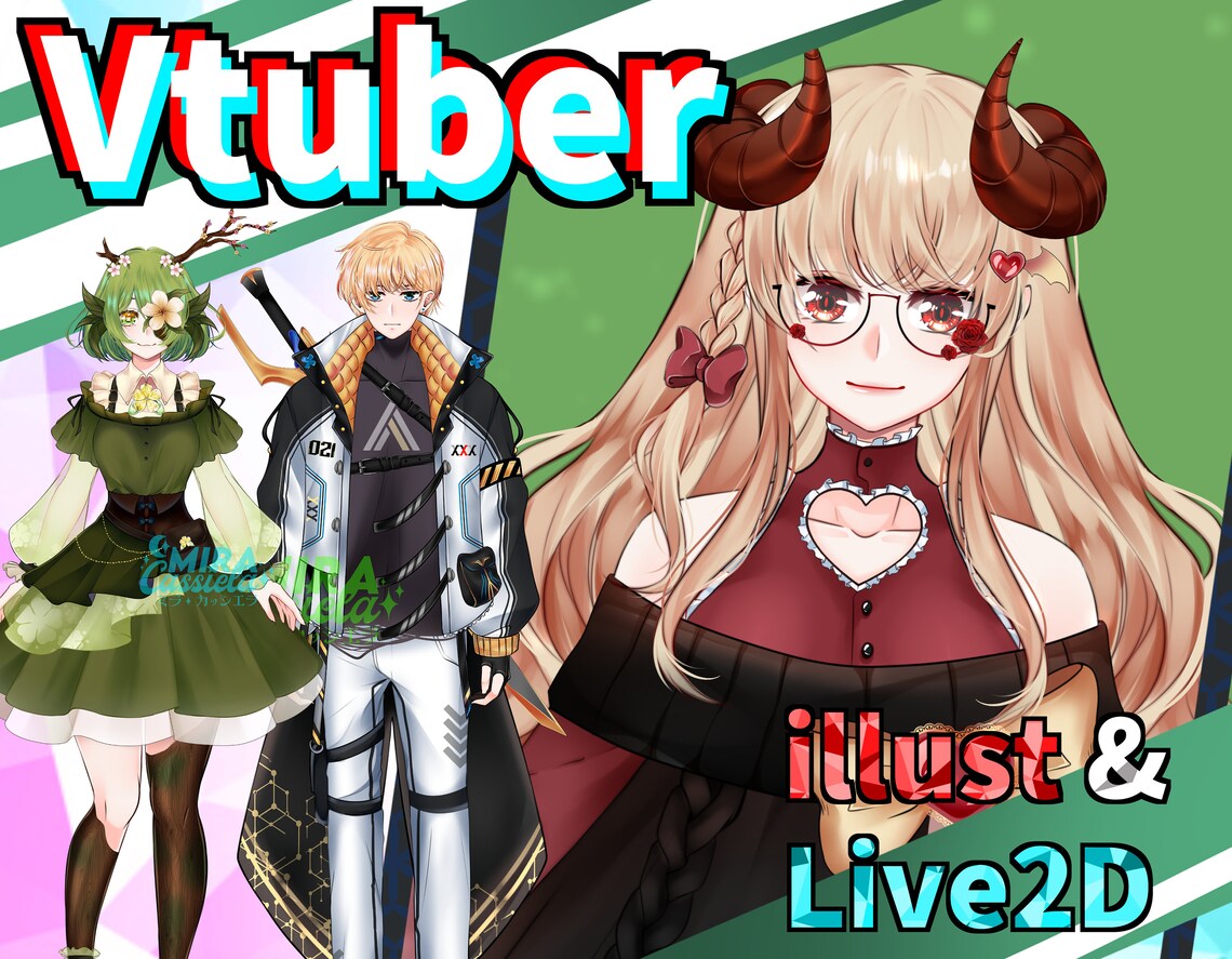 Modelo Vtuber 2D personalizado rig psd Artista profesional - Etsy México