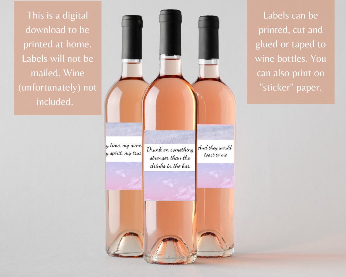 Taylor Swift Lover Wine Label Printable - Etsy