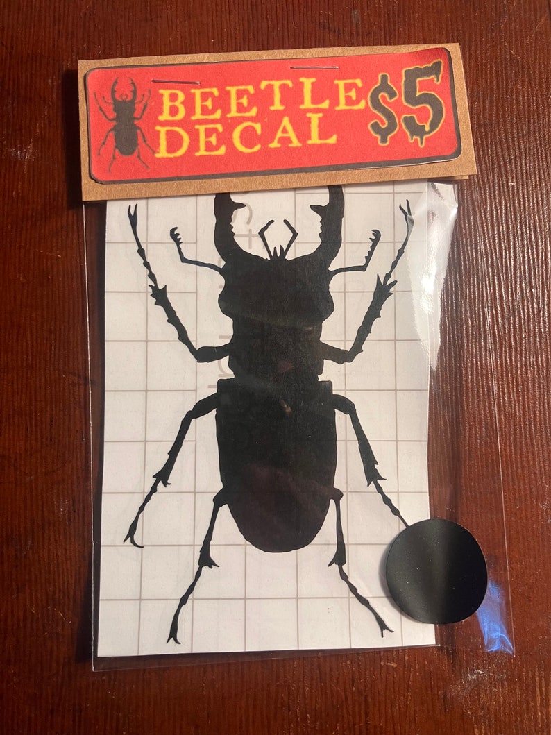 Black Stag Beetle Sticker - Etsy