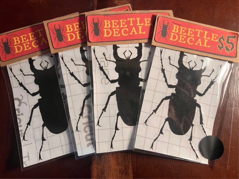 Black Stag Beetle Sticker - Etsy