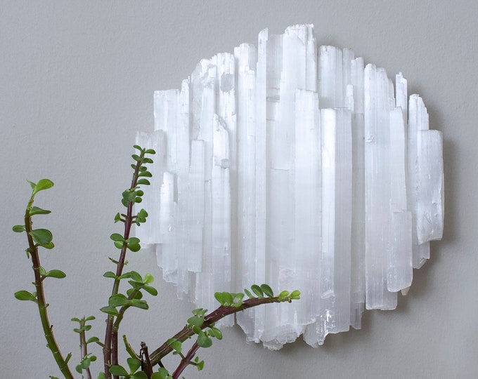 Selenite Wall Hanging - Full Moon (extra Mini) - Etsy
