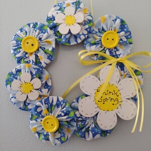Small Spring Wreath Spring Yo-yo Wreath Small Spring Fabric - Etsy