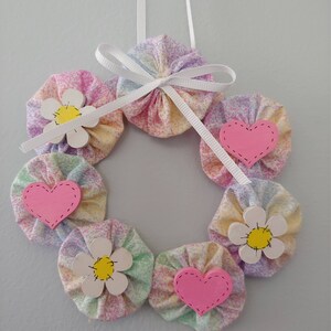 Small Spring Wreath Spring Yo-yo Wreath Small Spring Fabric - Etsy
