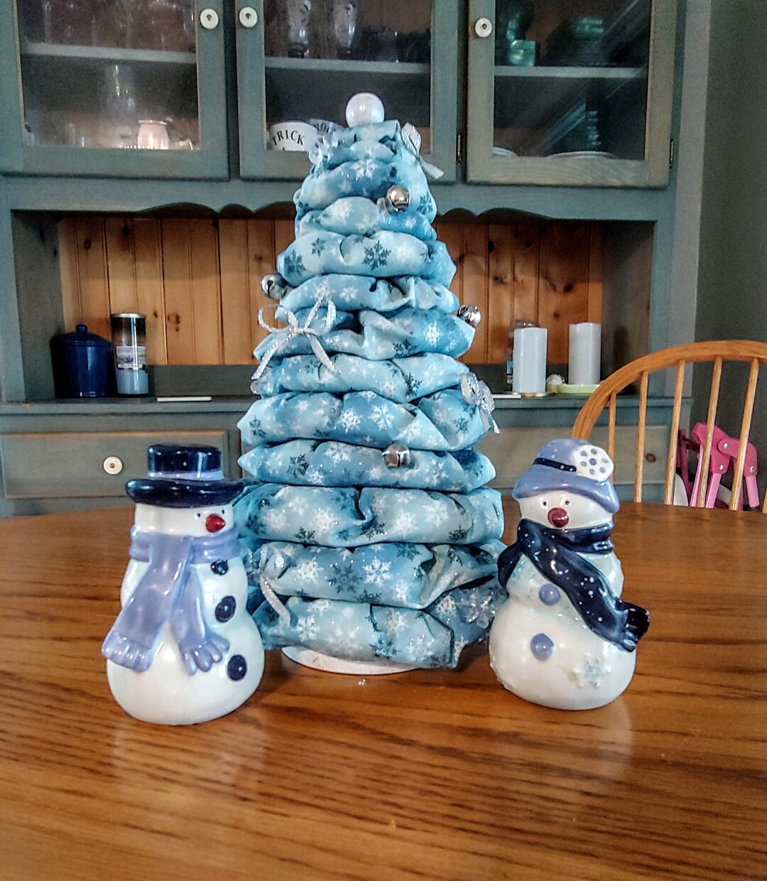 Lighted Frosty Blue Winter Tabletop Tree, Lighted Winter Centerpiece ...