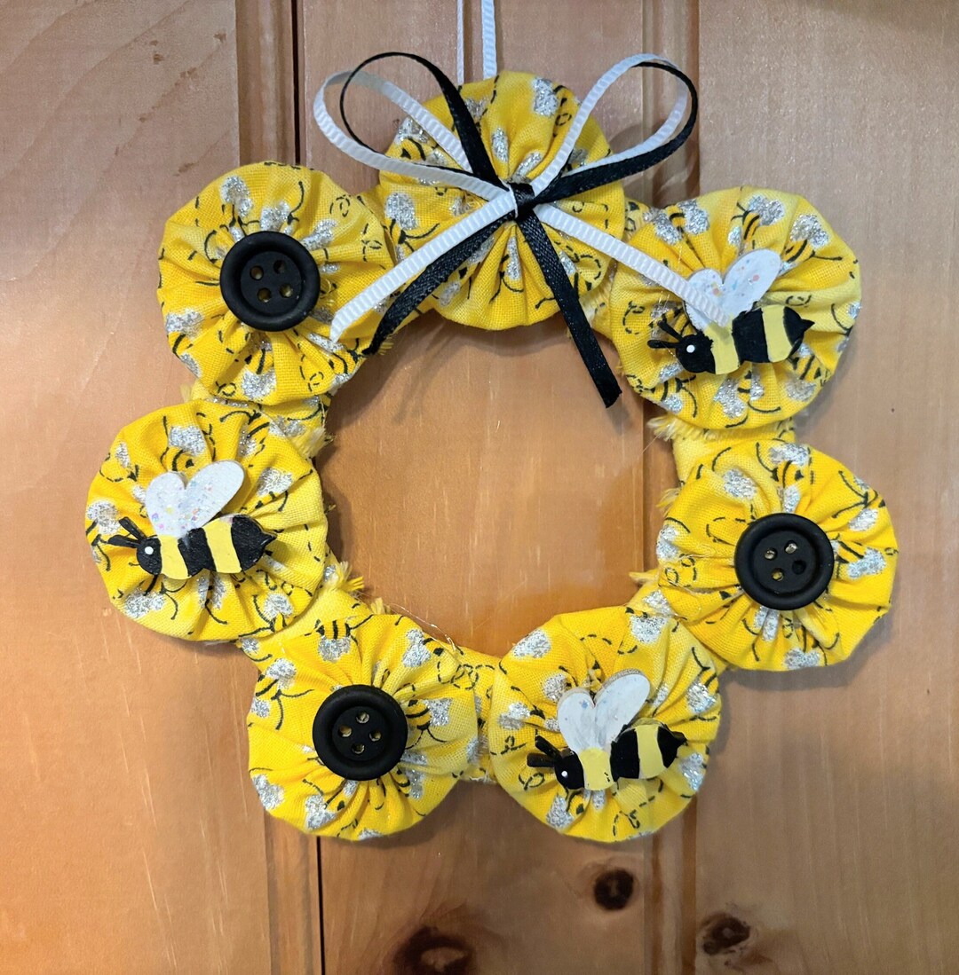 Mini Bumble Bee Wreath, Mini Summer Bee Wreath - Etsy