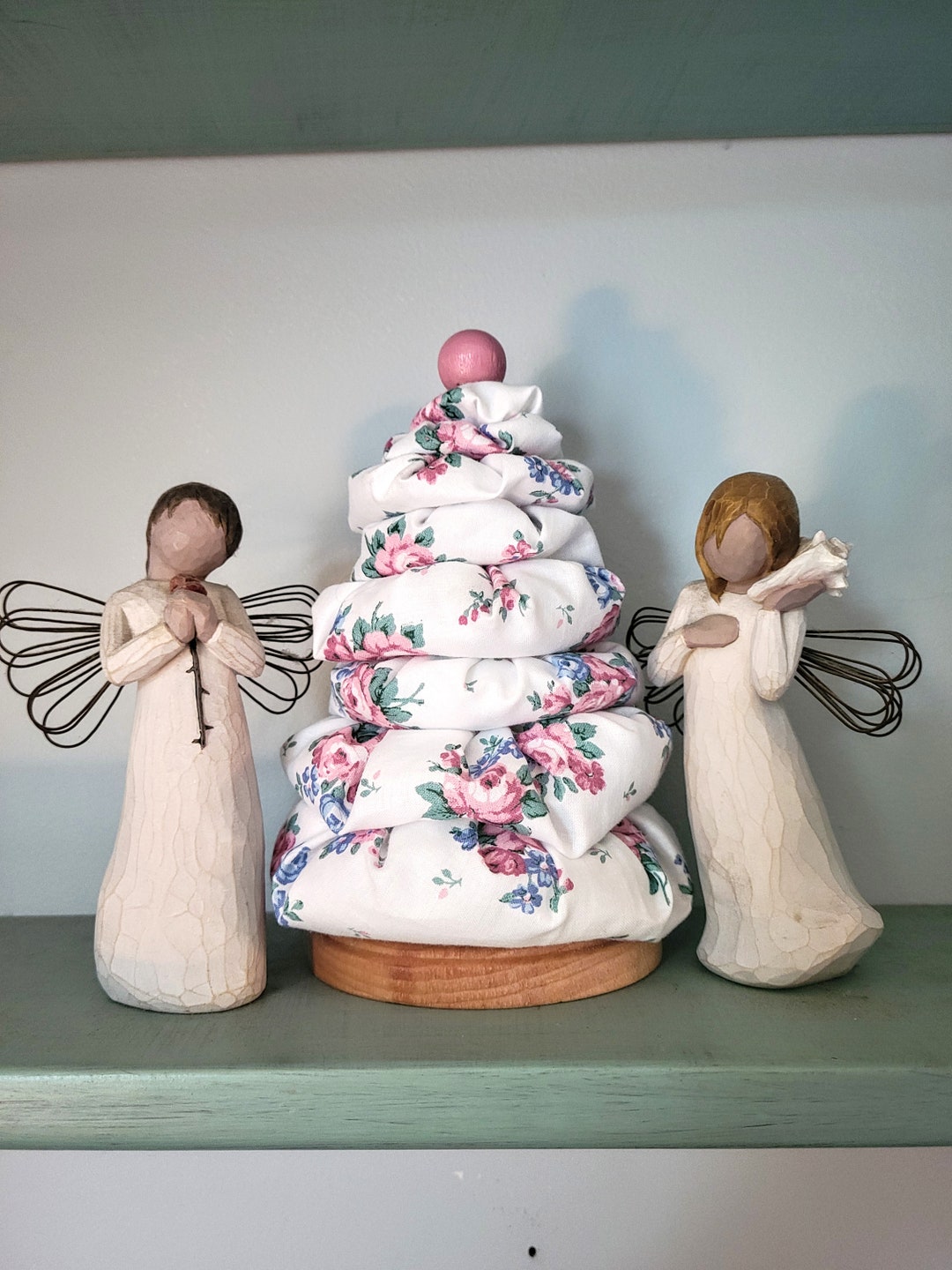 Rose Fabric Yo-yo Tree: Floral Desktop Decor - Etsy