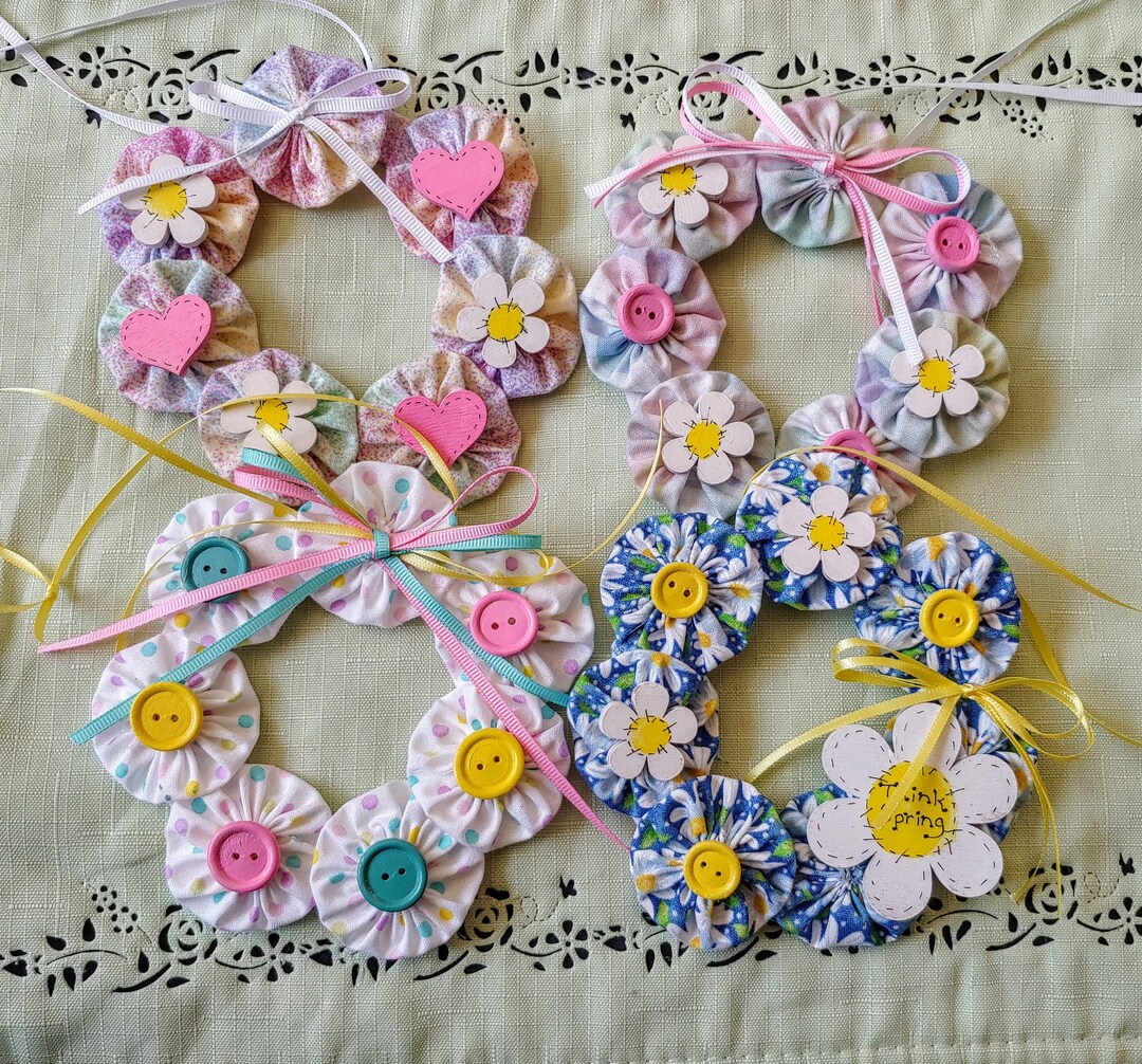 Small Spring Wreath Spring Yo-yo Wreath Small Spring Fabric - Etsy