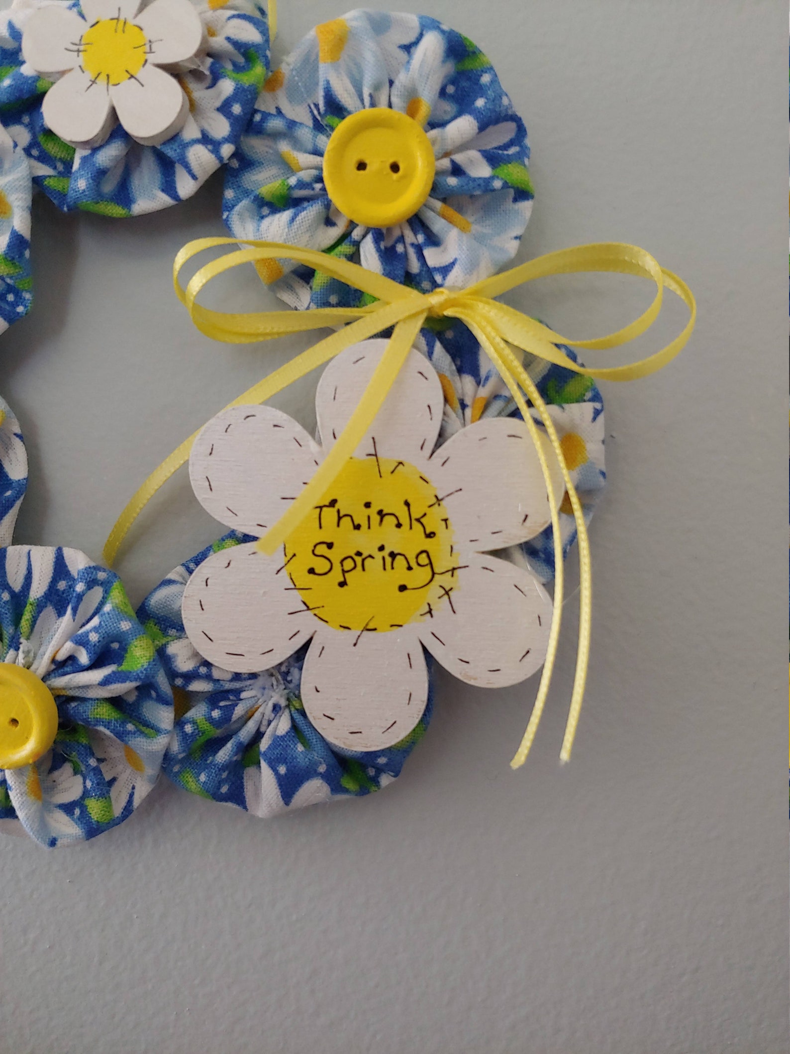 Small Spring Wreath Spring Yo-yo Wreath Small Spring Fabric - Etsy