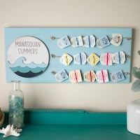 Beach Badge Collection Display With Custom Town, Beach Badge Holder, NJ ...