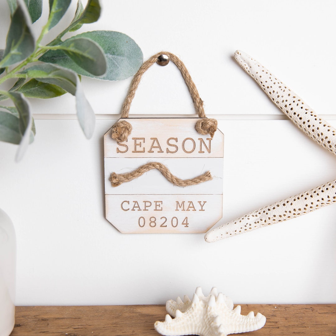 Beach Badge Mini Sign, Distressed Wood, Jersey Shore Decor - Etsy