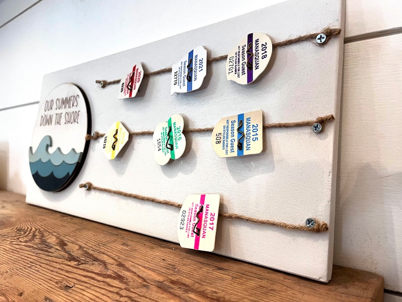 Custom Beach Badge Display, New Jersey Beach Tag Holder, Wave Sign - Etsy