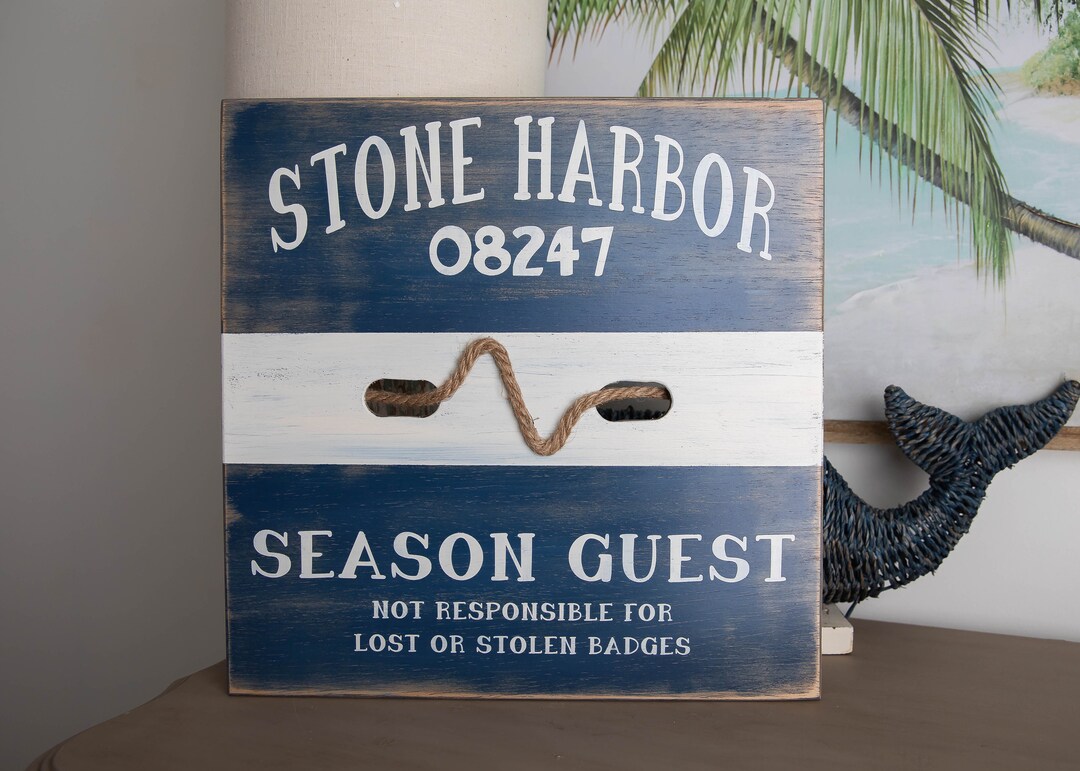 Beach Badge Sign, Custom Beach Badge Sign, Season Beach Badge NJ ...