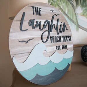Beach House Wall Art, Family Name Sign, Coastal Decor, Beach House ...