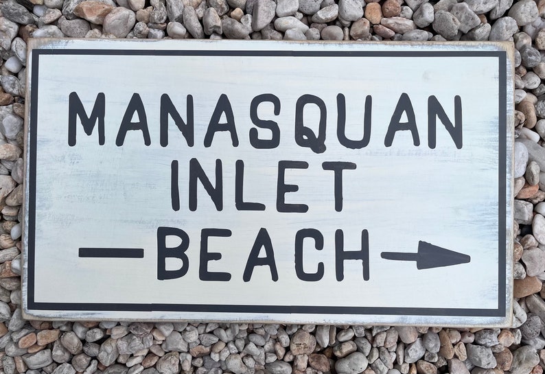 Manasquan Inlet Beach Sign, Jersey Shore Decor - Etsy