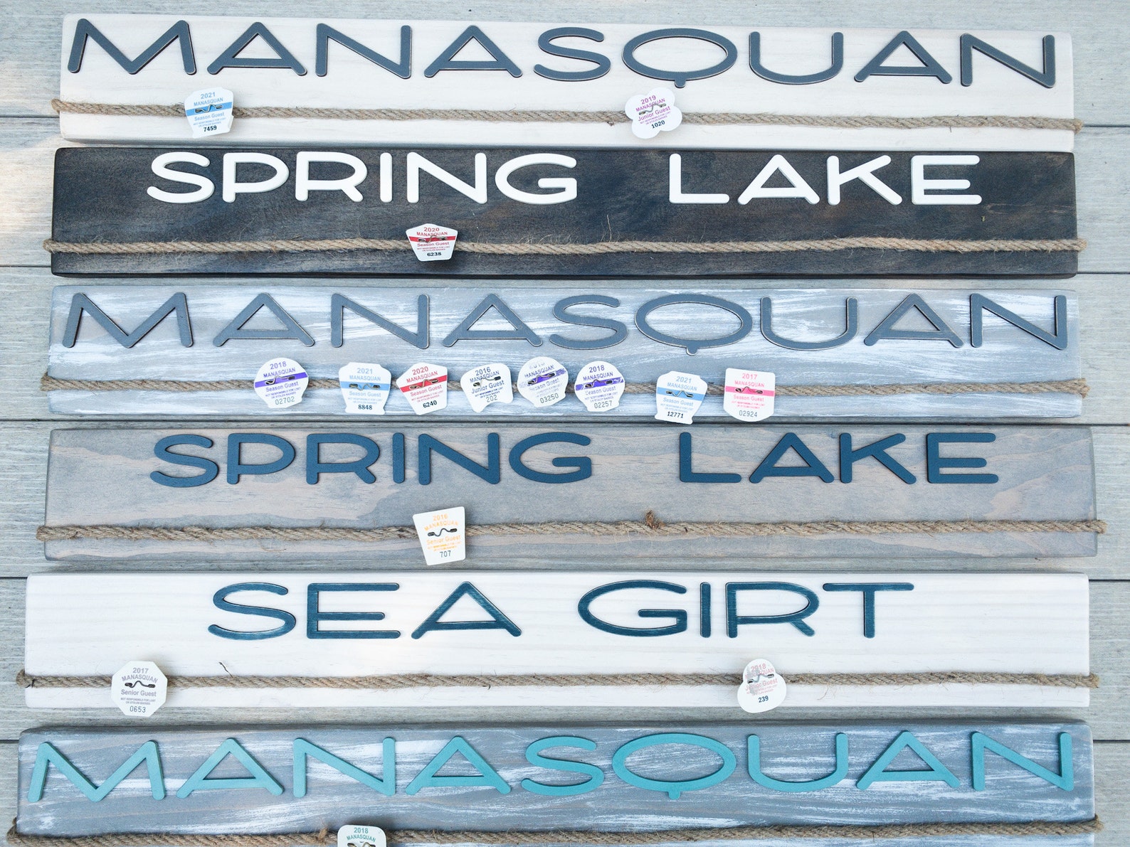 Beach Badge Display Town Name Sign Beach Badge Holder | Etsy