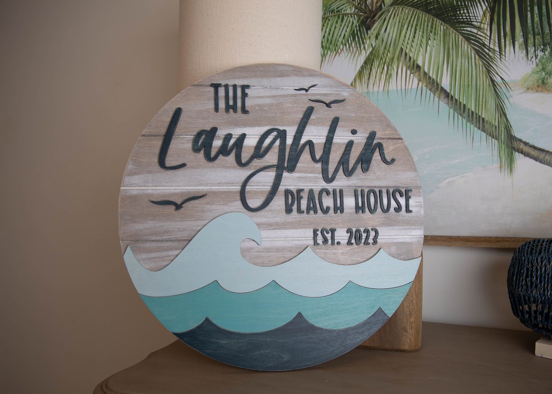 Beach House Wall Art, Family Name Sign, Coastal Decor, Beach House ...