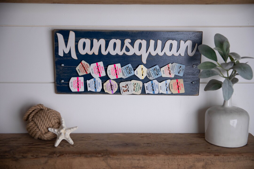 Beach Badge Holder Sign, Jersey Shore, Beach Badge Collection, NJ Beach ...