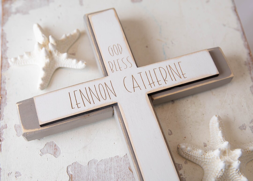 Wood Wall Cross, Personalized, Custom, Baptism, First Communion ...
