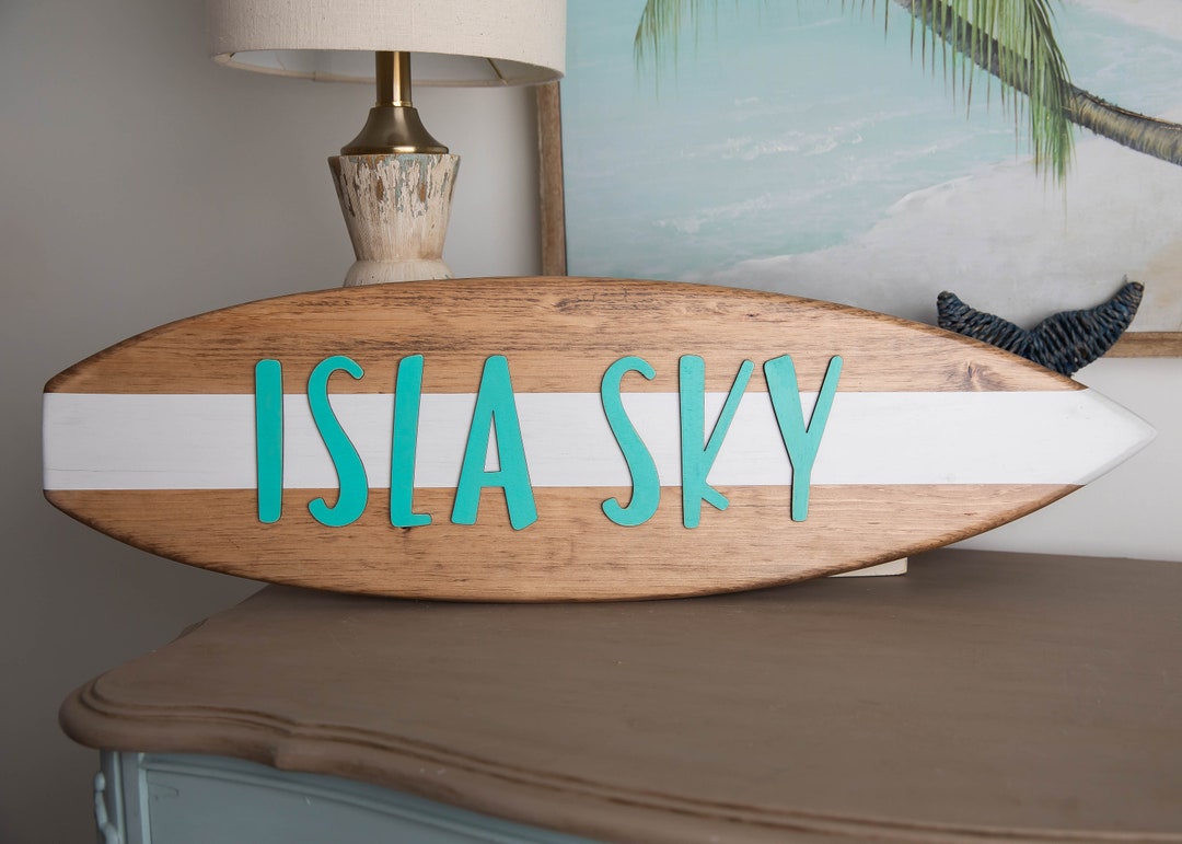 Surfboard Sign, Surfboard Wall Art, Custom Surfboard, Coastal Wood Sign ...