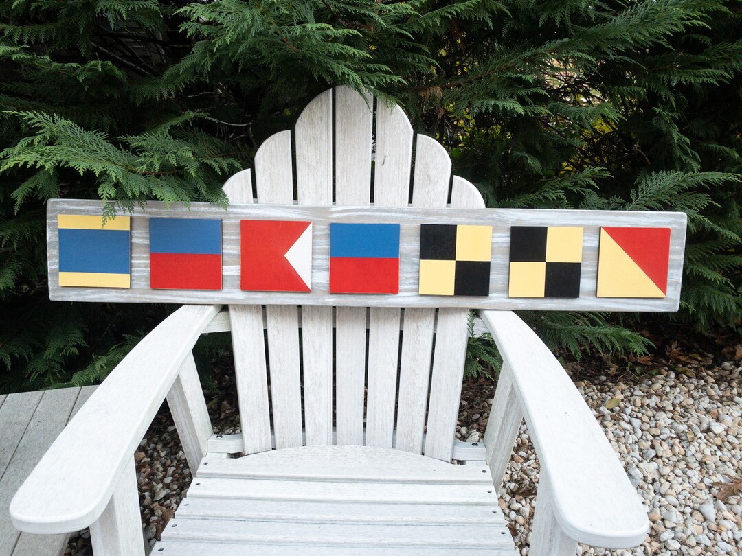 Custom Nautical Flag Sign, Nautical Wall Decor, Personalized Wooden ...