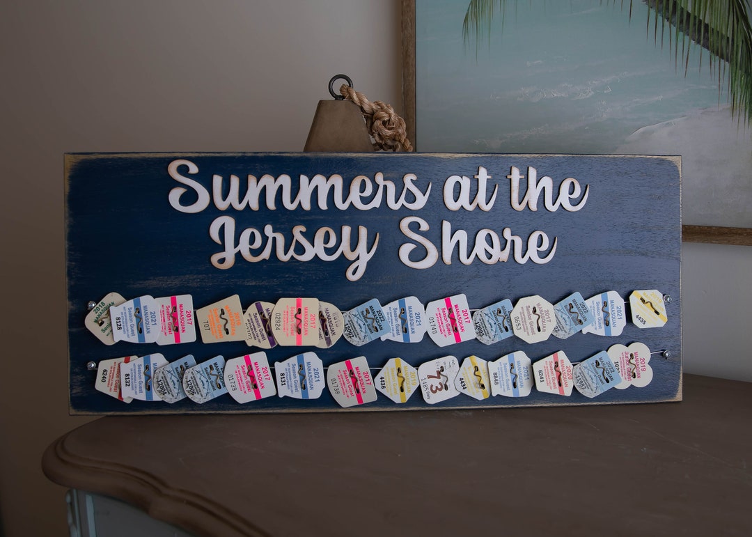 Beach Badge Holder Sign, Jersey Shore, Beach Badge Collection, NJ Beach ...