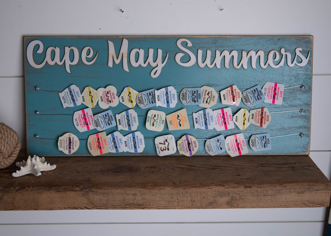 Beach Badge Holder Sign, Jersey Shore, Beach Badge Collection, NJ Beach ...