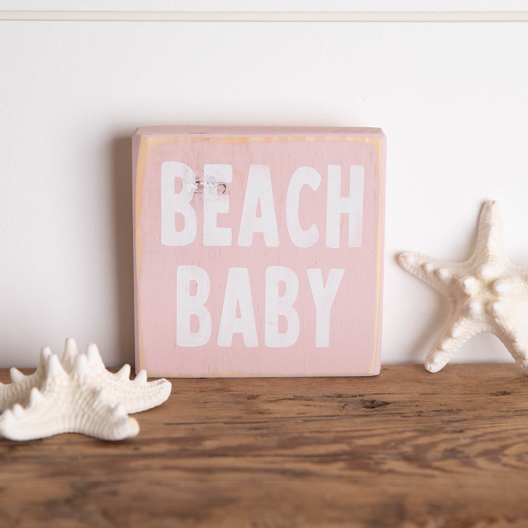 Beach Baby Coastal Nursery Wall Wood Sign, Baby Boy or Girl Nursery ...