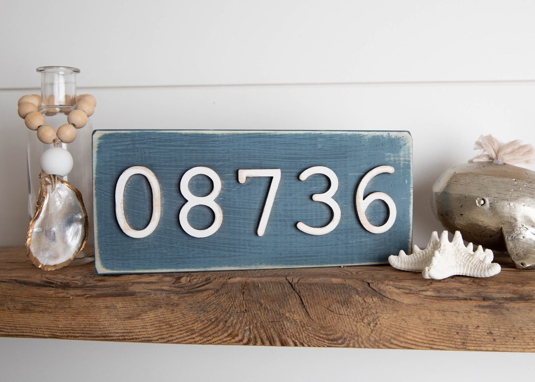 Zip Code Wall Art, Wood Sign, Coastal Decor, Beach House Decor, Local ...