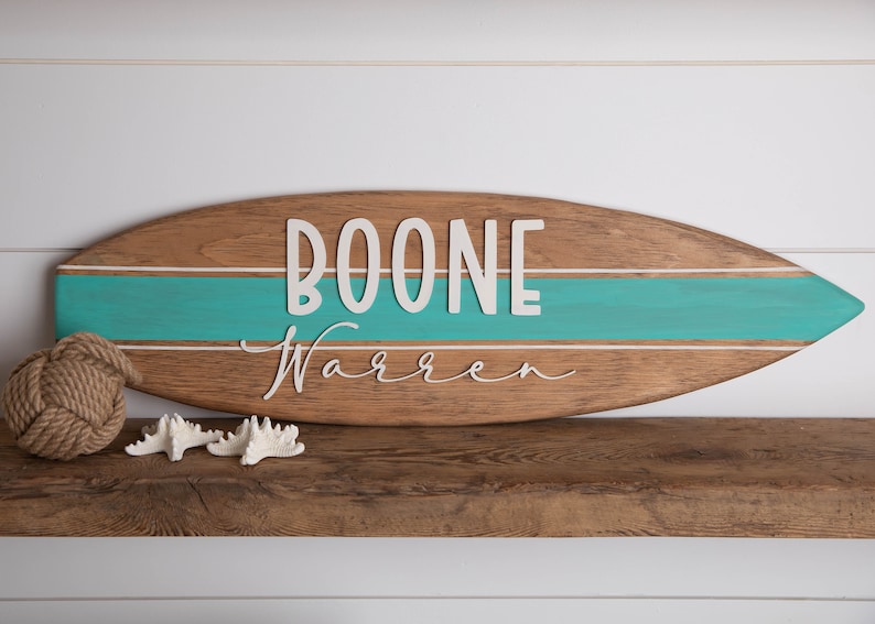 Surfboard Wood Sign Surfboard Wall Art Coastal Wood Sign - Etsy