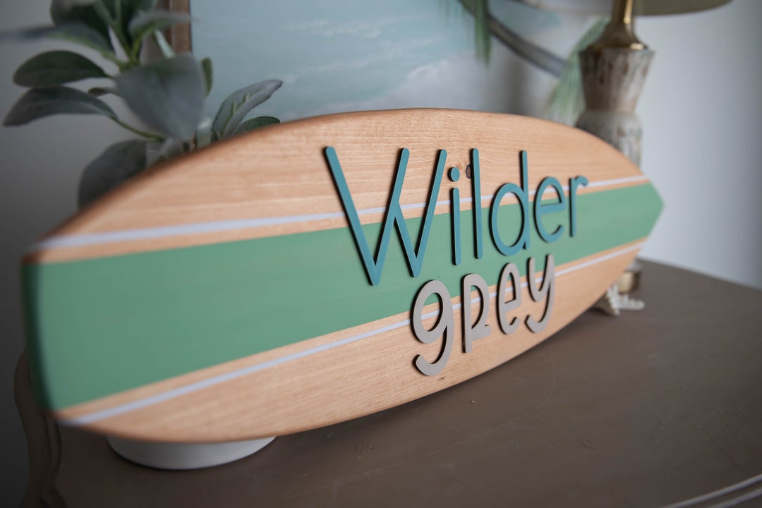 Surfboard Wood Sign, Surfboard Wall Art, Coastal Wood Sign, Nursery ...